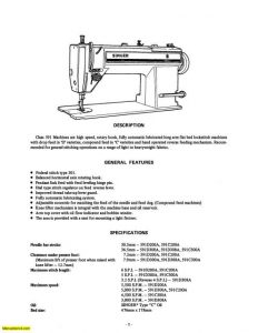 Singer 591 Sewing Machine Service Manual