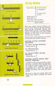 Singer 476 Stylist Sewing Machine Instruction Manual