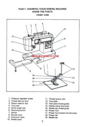 Dressmaker 101 Sewing Machine Instruction Manual