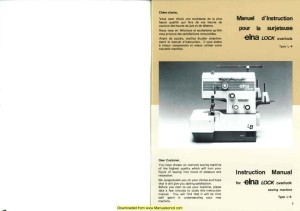 Elna Lock L4 Sewing Machine Instruction Manual