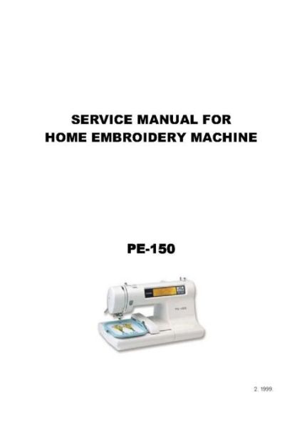Brother PE-150 Embroidery Sewing Machine Service Manual