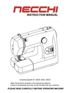Necchi Instruction Manuals