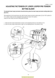 Janome 1110DX Serger Sewing Machine Service-Parts Manual