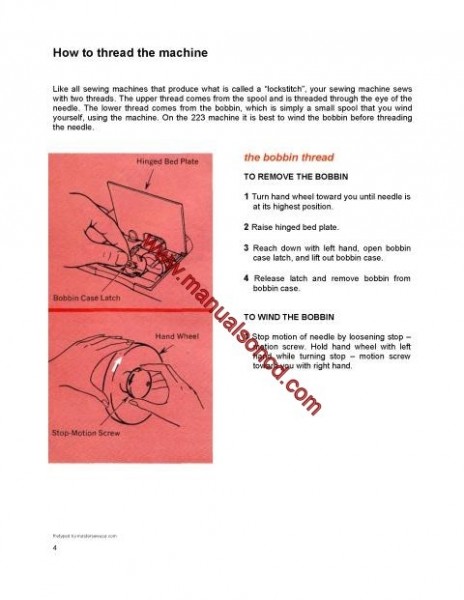 Singer 223 Sewing Machine Instruction Manual