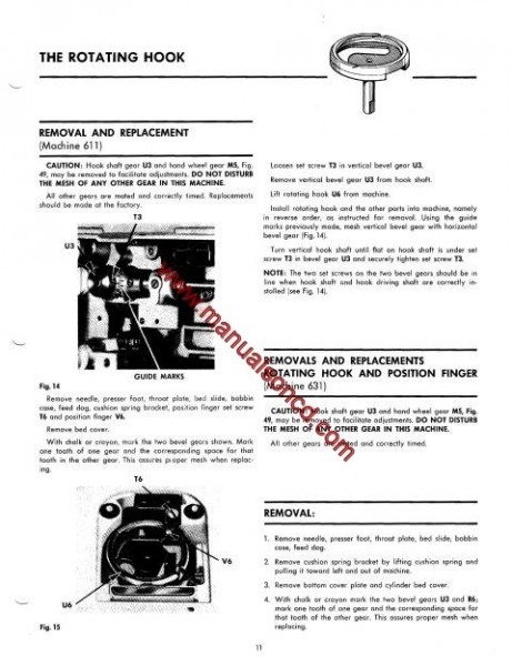Singer 631 Sewing Machine Service Manual