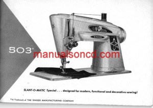 Singer 503 Sewing Machine Instruction Manual