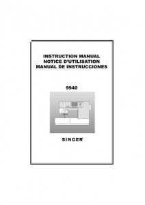 Singer 9940 Quantum Sewing Machine Instruction Manual